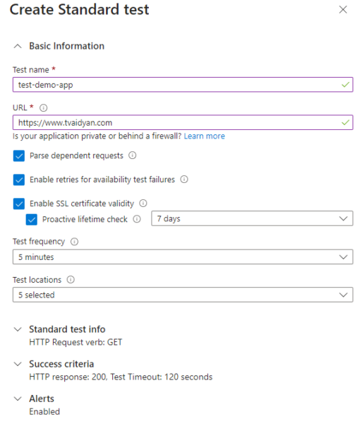Azure Monitoring and Alerts Part 2: Application Insights Availability ...